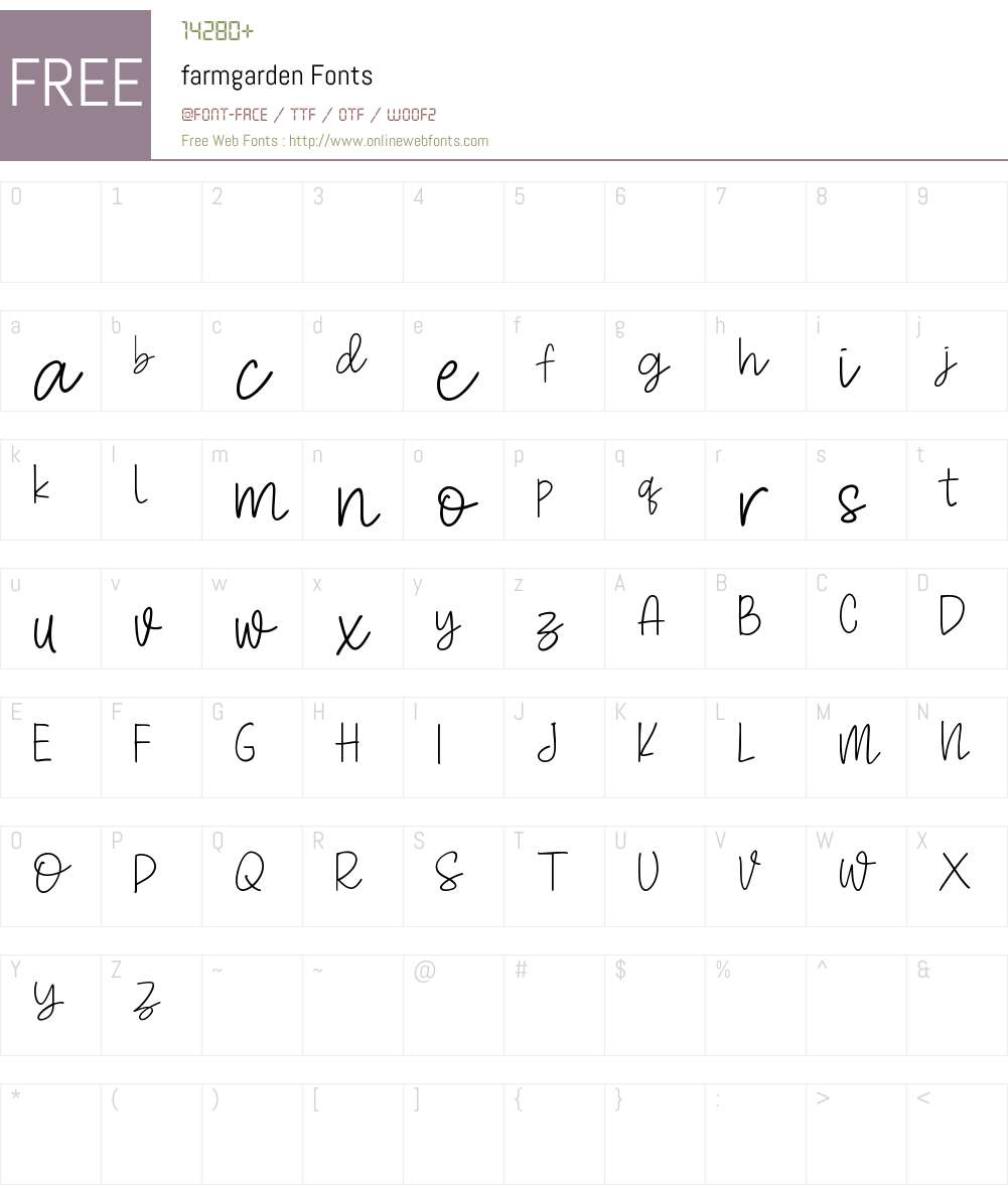 farmgarden 1.00;September 18, 2020;FontCreator 13.0.0.2678 64-bit Fonts ...