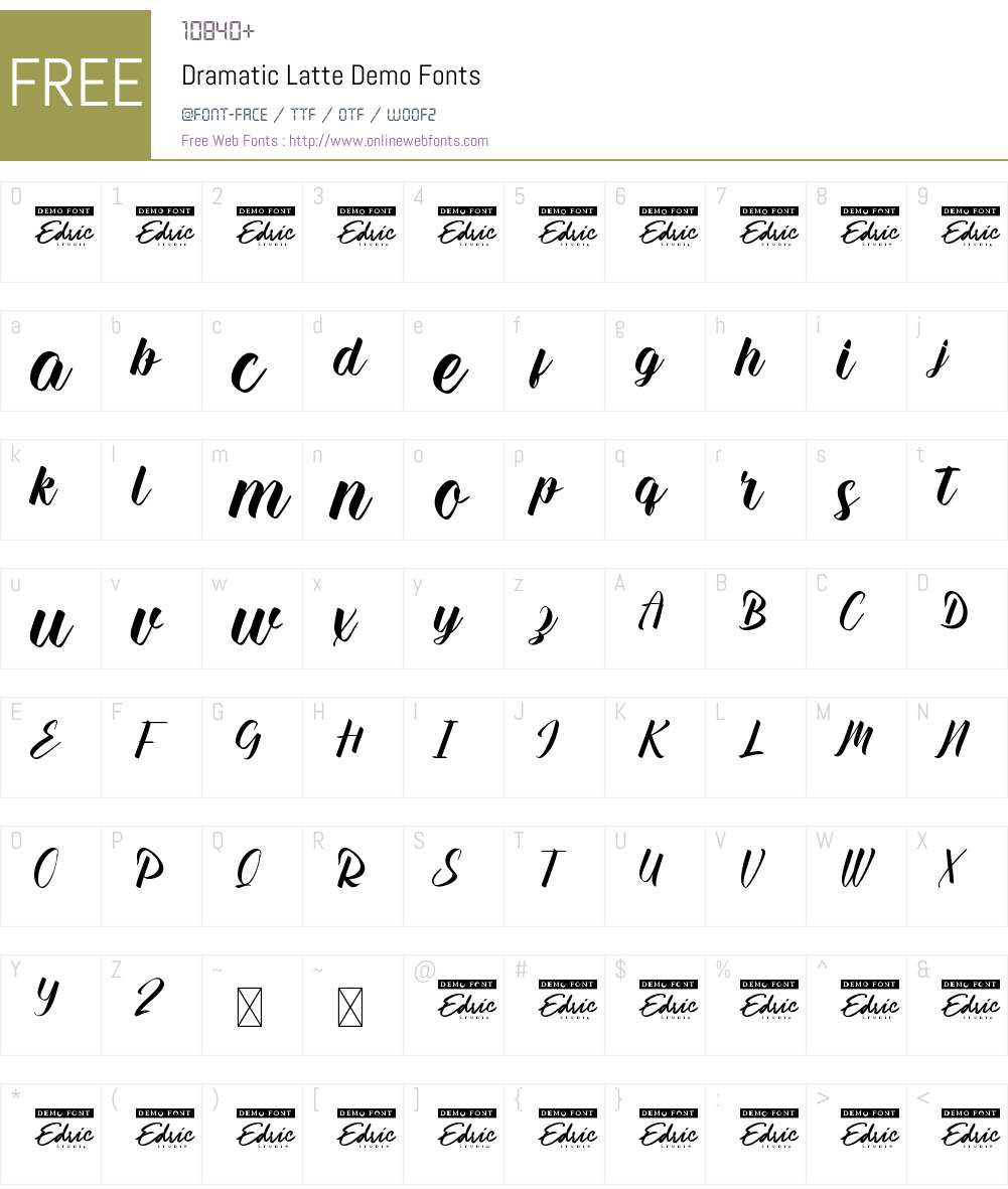 Dramatic Latte Demo 1.002;Fontself Maker 3.5.7 Fonts Free Download ...