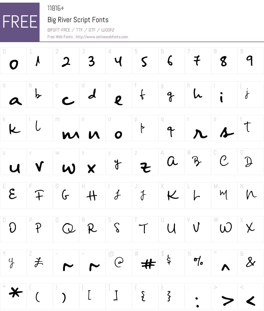 Big River Script 1.000 2018 initial release Fonts Free Download - OnlineWebFonts.COM