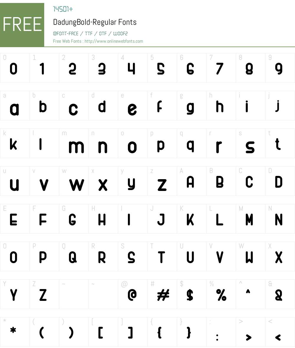 Dadung Bold 1.000 Fonts Free Download - OnlineWebFonts.COM