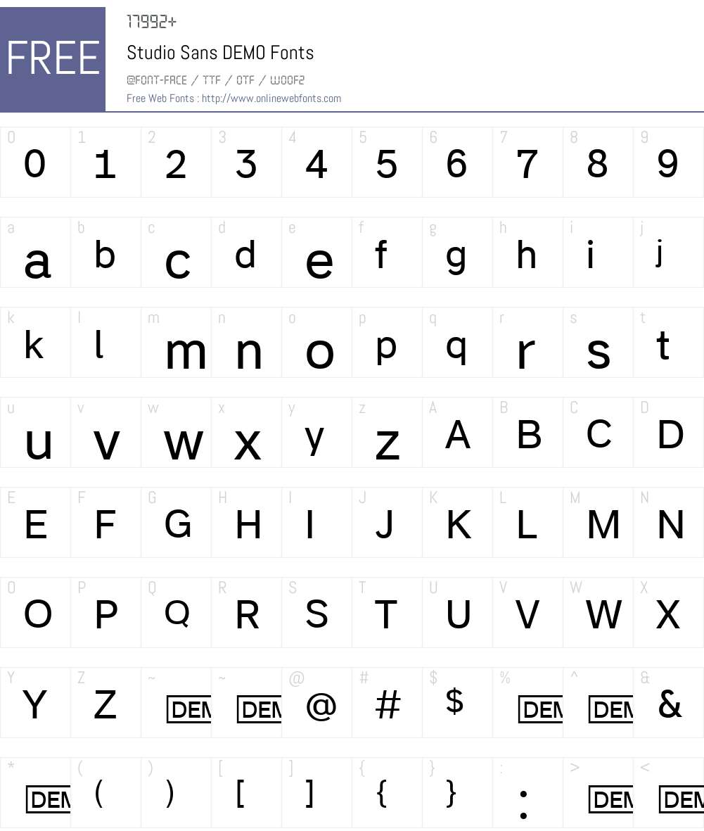 Studio Sans DEMO 2.000 Fonts Free Download - OnlineWebFonts.COM