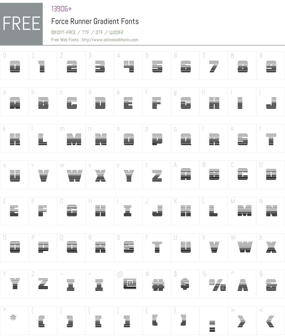 Force Runner Gradient 1.0; 2022 Fonts Free Download - OnlineWebFonts.COM