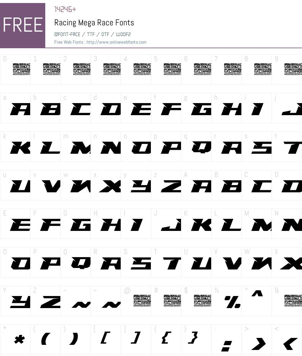 Racing Mega Race 1.000;January 17, 2024;FontCreator 15.0.0.2970 64-bit ...