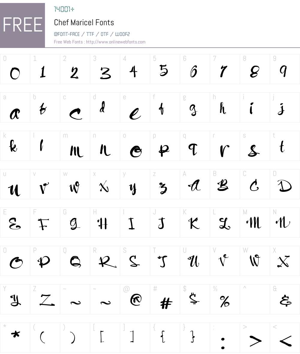 Chef Maricel 1.00 March 5, 2016, initial release Fonts Free Download ...