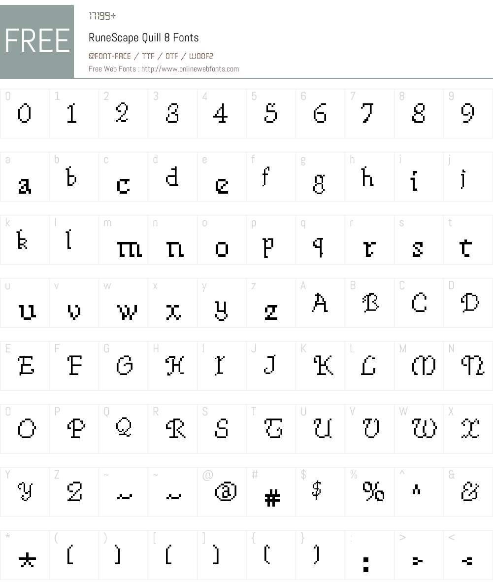 RuneScape Quill 8 1.101 Fonts Free Download - OnlineWebFonts.COM