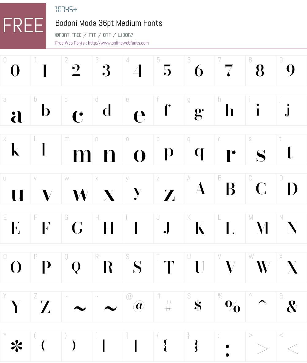 Bodoni Moda 36pt Medium 2.3 Fonts Free Download - OnlineWebFonts.COM