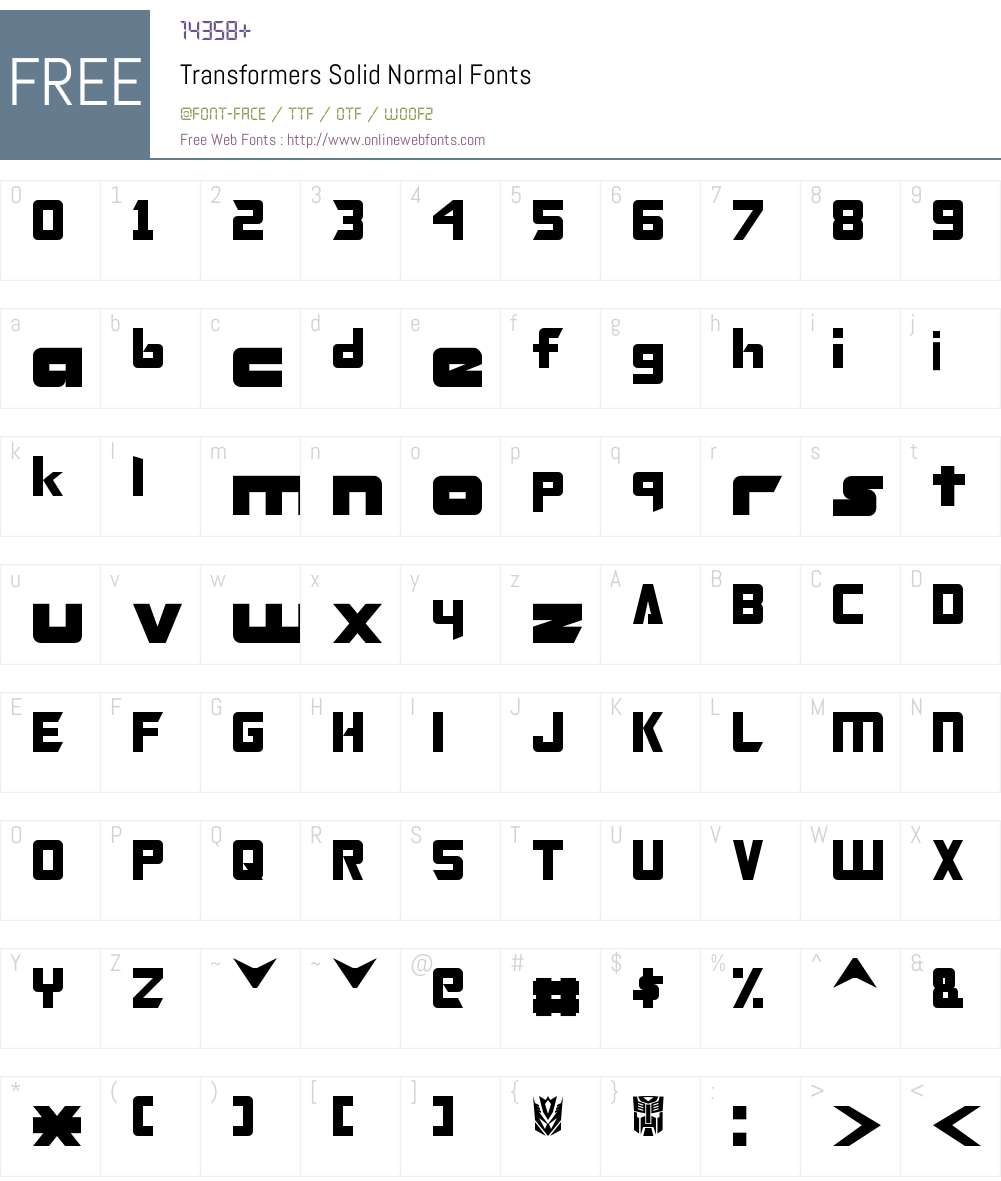 Transformers Solid Normal TransformersSolidNormal Fonts Free Download ...