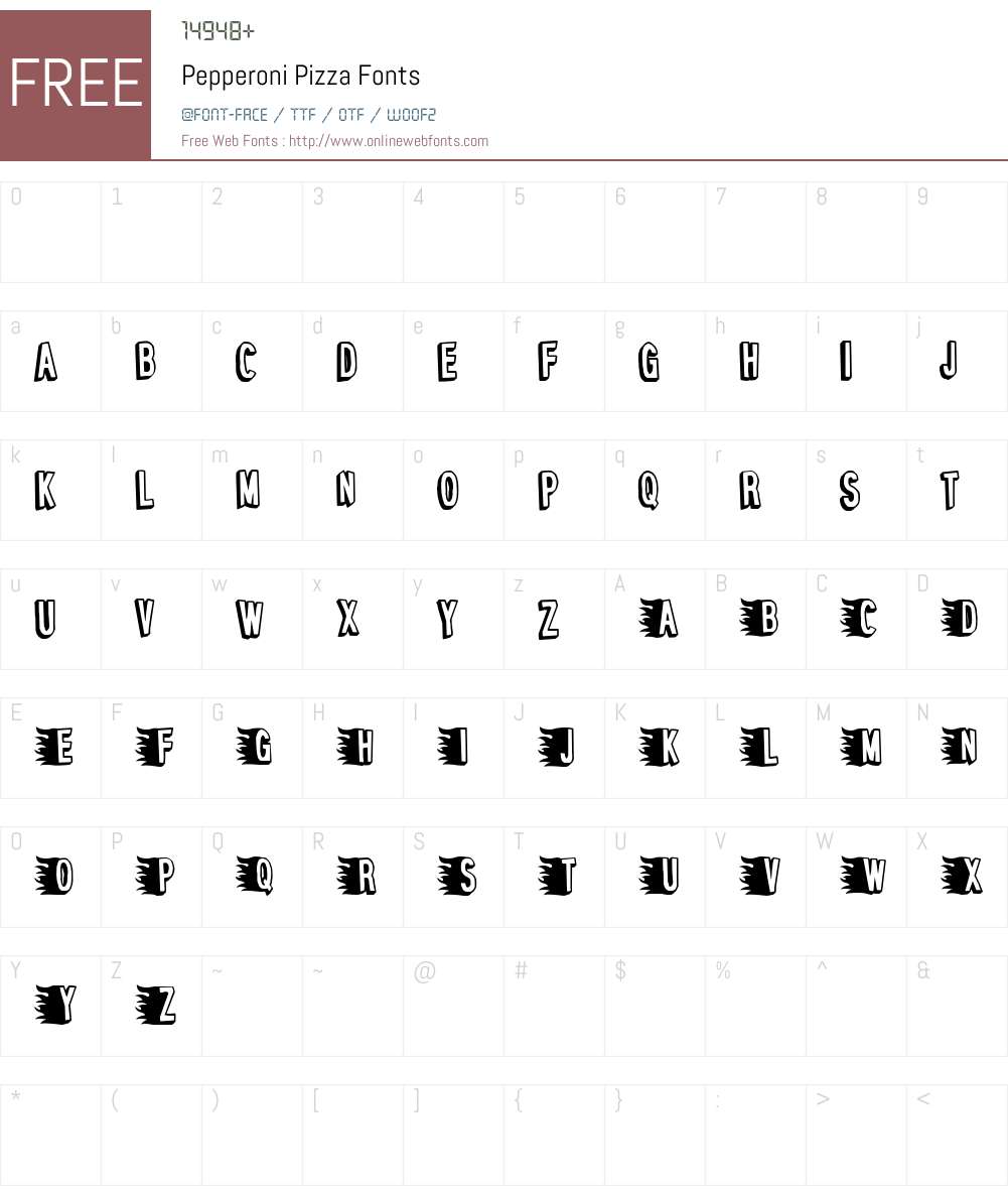 Pepperoni Pizza 001.000 Fonts Free Download - OnlineWebFonts.COM