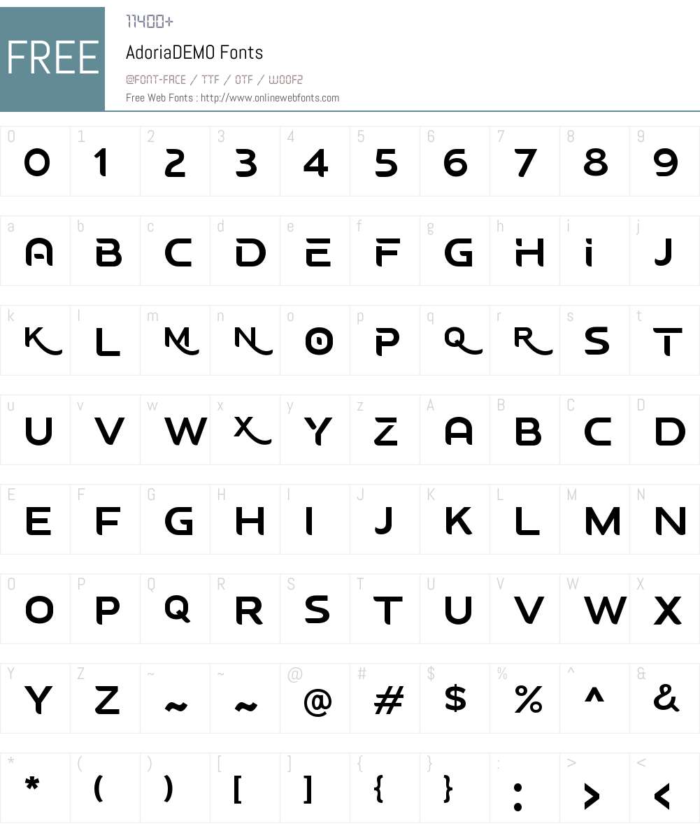 Adoria DEMO 1.000 Fonts Free Download - OnlineWebFonts.COM