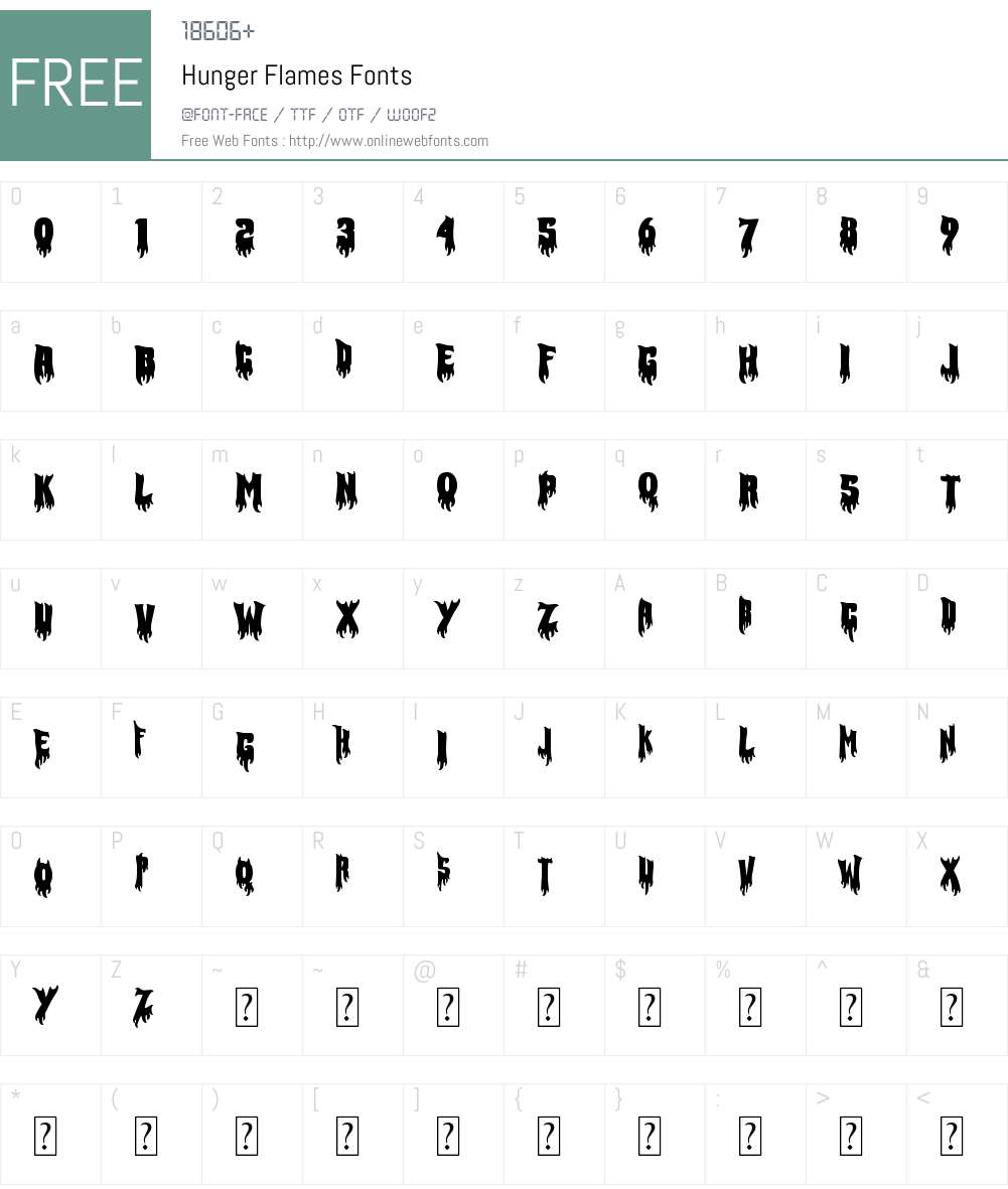 Hunger Flames 1.00;August 22, 2022;FontCreator 12.0.0.2567 64-bit Fonts ...