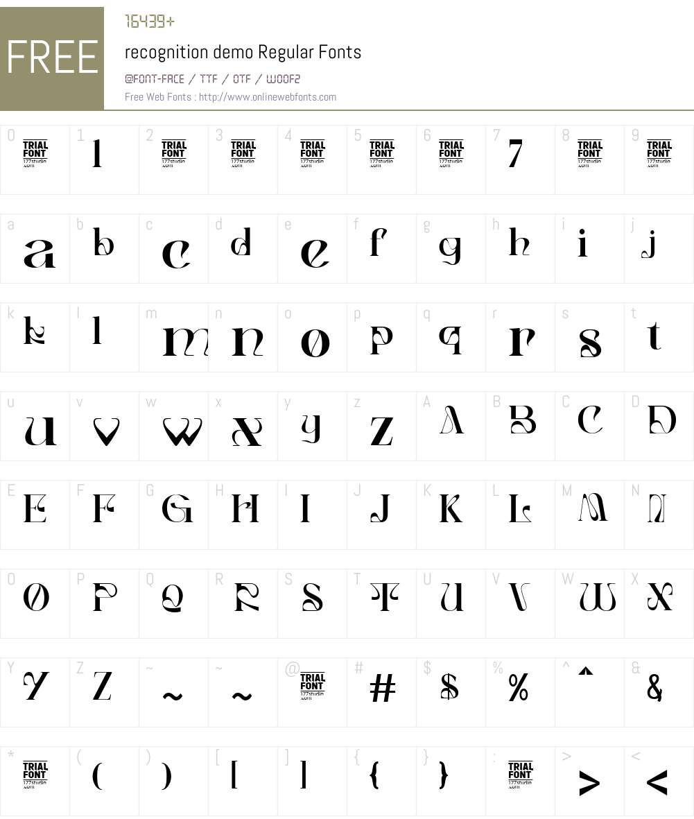 recognition demo 1.001 Fonts Free Download - OnlineWebFonts.COM