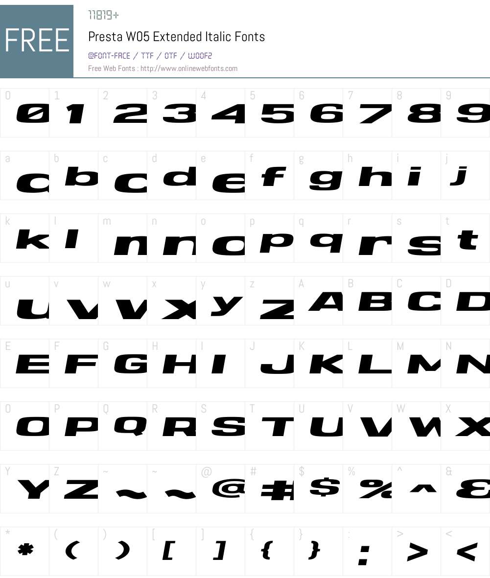 Presta W05 Extended Italic 1.002 Fonts Free Download - OnlineWebFonts.COM