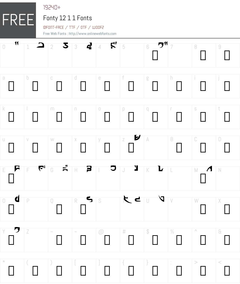 Fonty 12 1 1 1.0 Fonts Free Download - OnlineWebFonts.COM