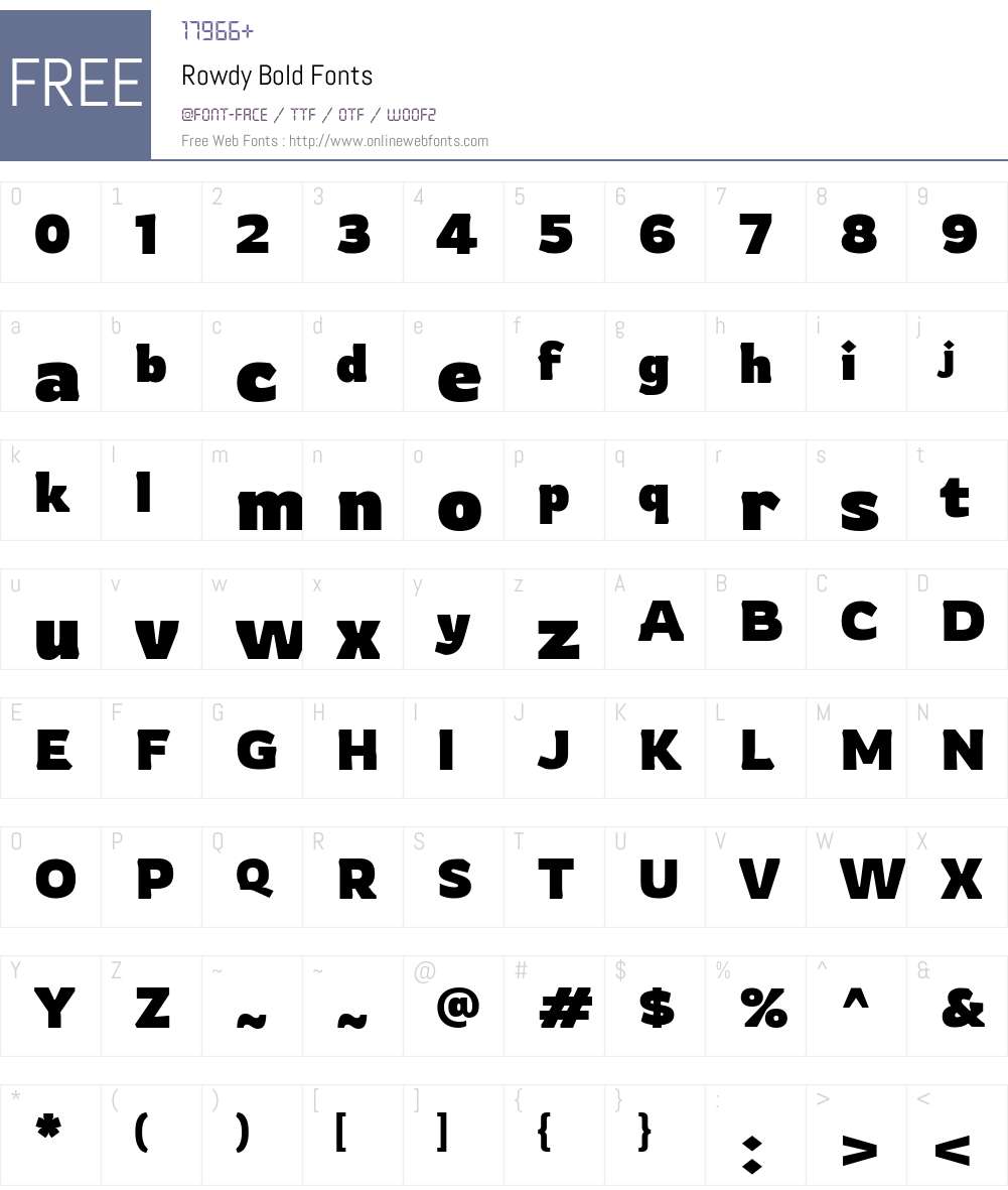 Rowdy Bold 1.000 Fonts Free Download - OnlineWebFonts.COM