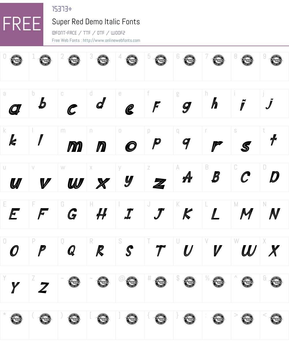 Super Red Demo Italic 1.004;Fontself Maker 3.5.4 Fonts Free Download ...