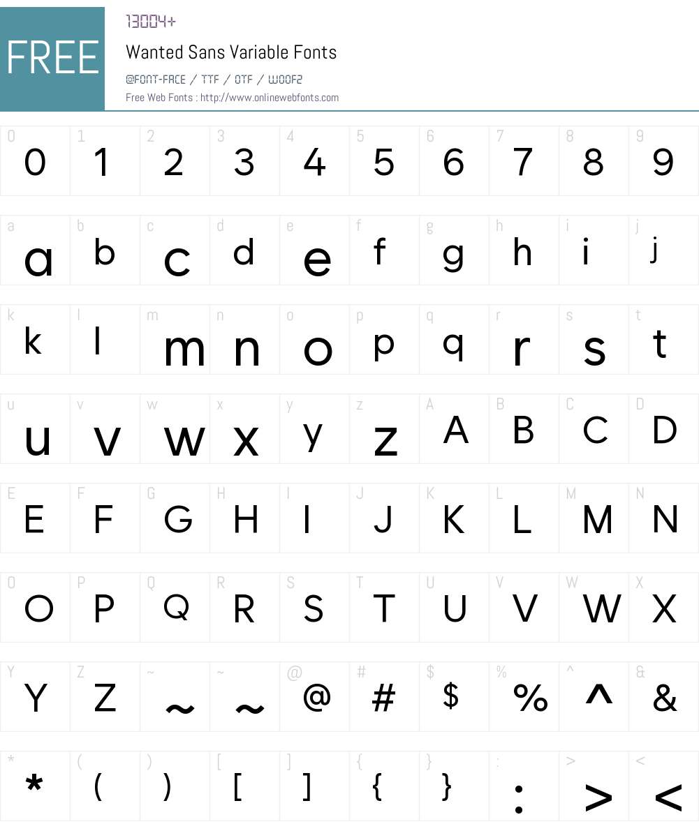 Wanted Sans Variable 1.001;Glyphs 3.2 (3227) Fonts Free Download ...