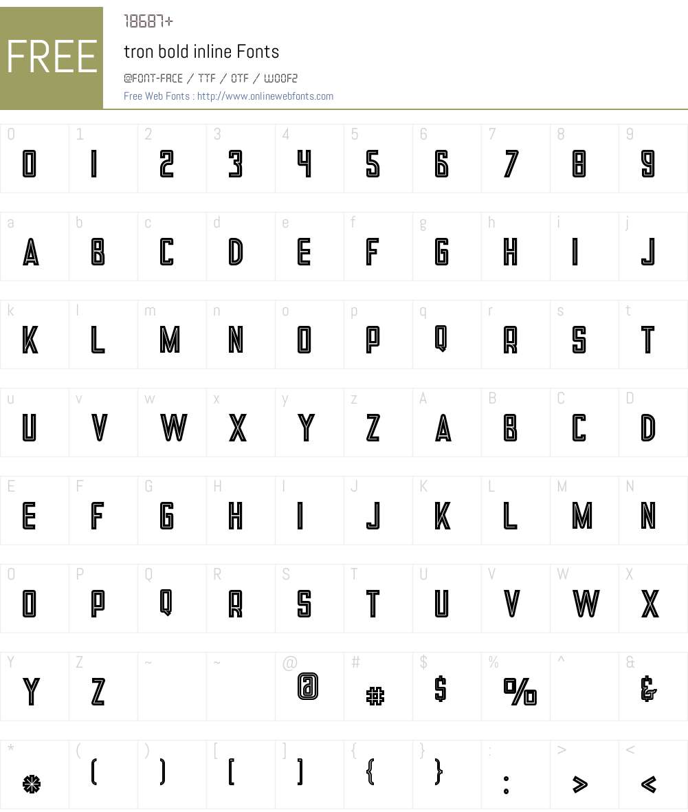 tron bold inline 1.000 Fonts Free Download - OnlineWebFonts.COM
