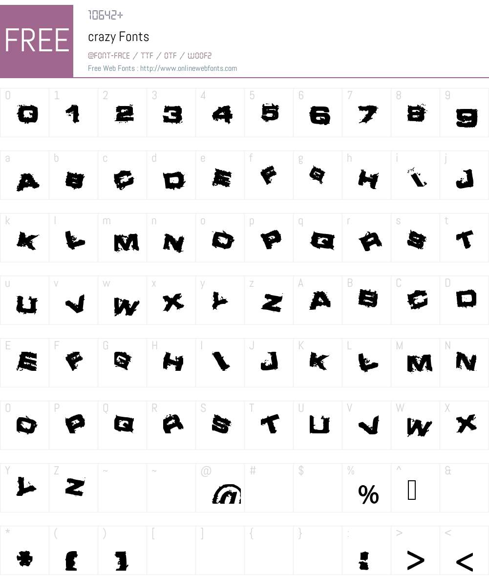 crazy 001.000 Fonts Free Download - OnlineWebFonts.COM