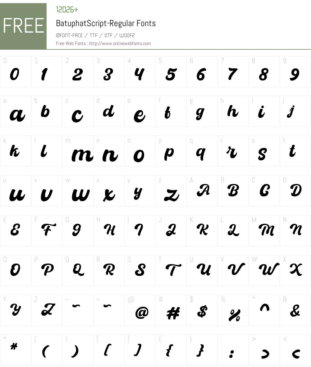 Batuphat Script 1.000 Fonts Free Download - OnlineWebFonts.COM