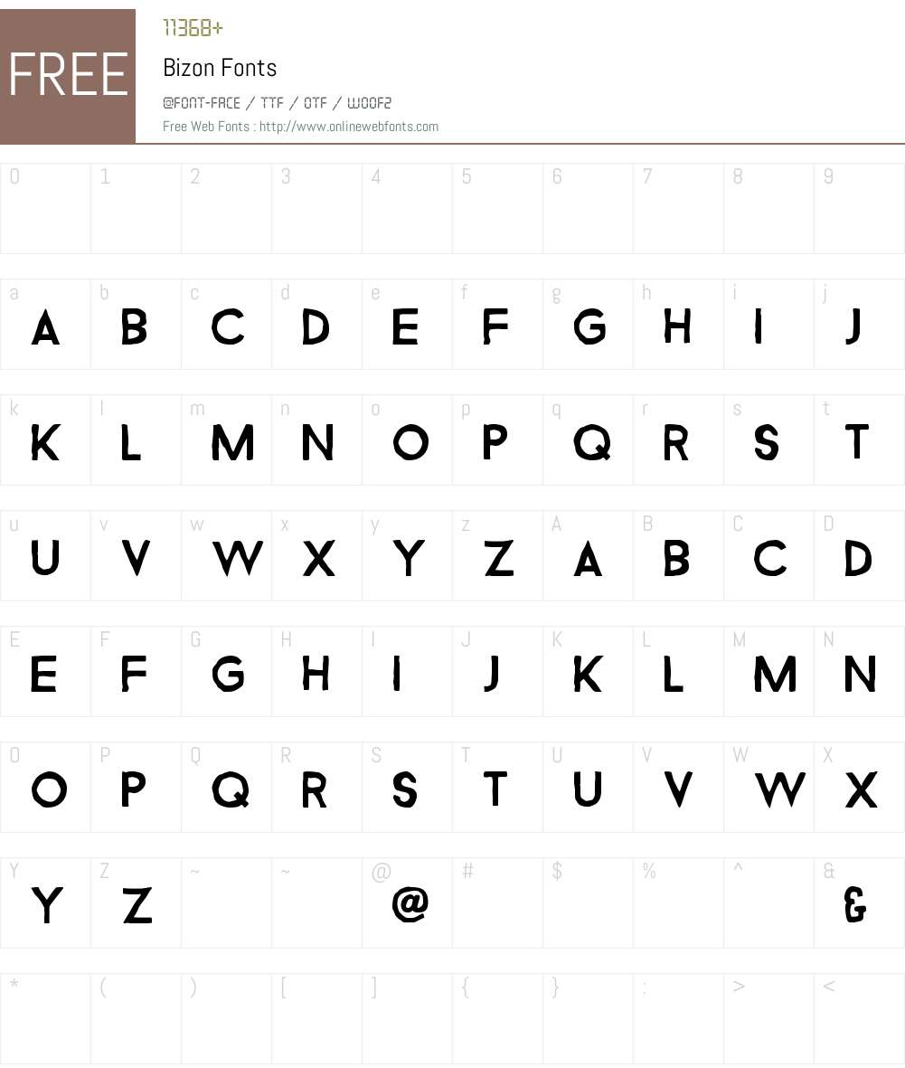 Bizon 1.000;PS 001.001;hotconv 1.0.56 Fonts Free Download ...