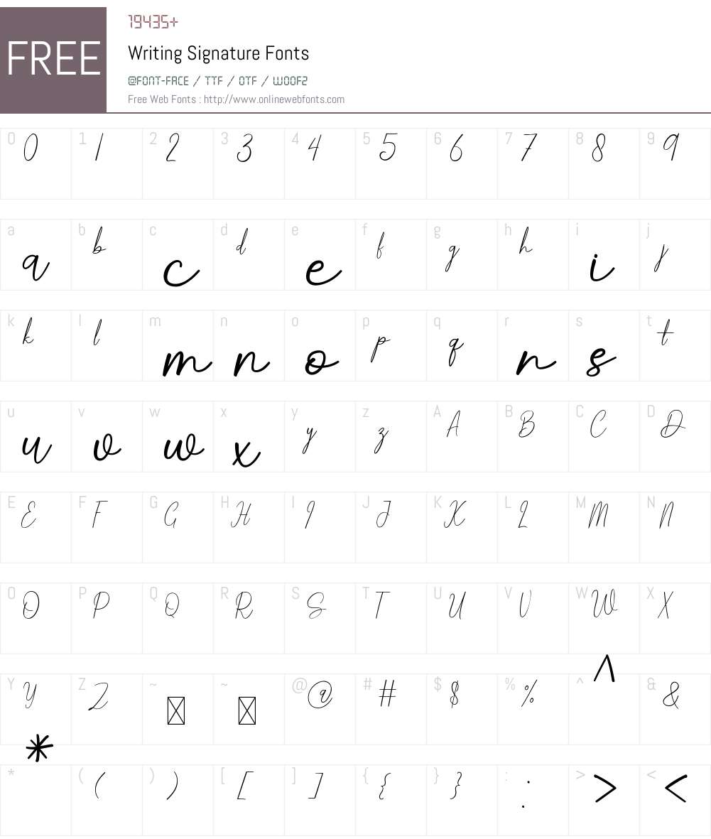 Writing Signature 1.001;Fontself Maker 3.5.4 Fonts Free Download ...