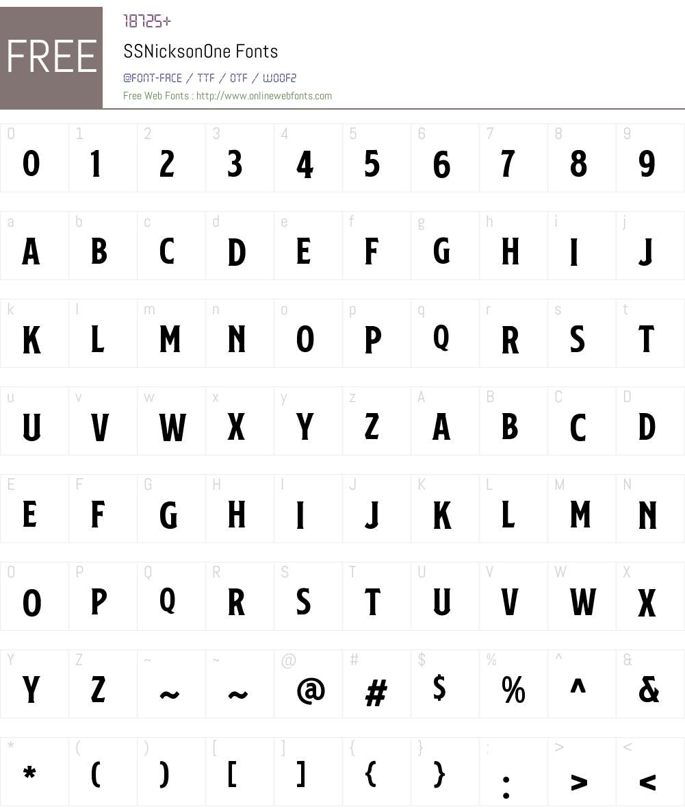 SS Nickson One 1.000 Fonts Free Download - OnlineWebFonts.COM