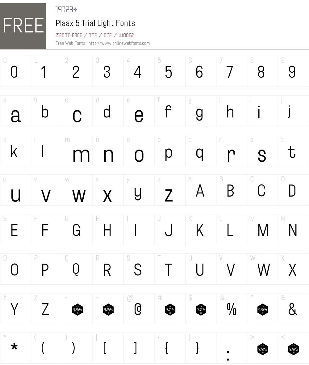 Plaax 5 Trial Light 1.000;PS 1.0;hotconv 1.0.88;makeotf.lib2.5.647800 ...