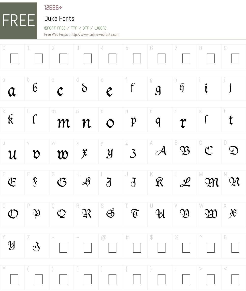 Duke V1 Version: 02/21/00 16:57:42 Fonts Free Download - OnlineWebFonts.COM