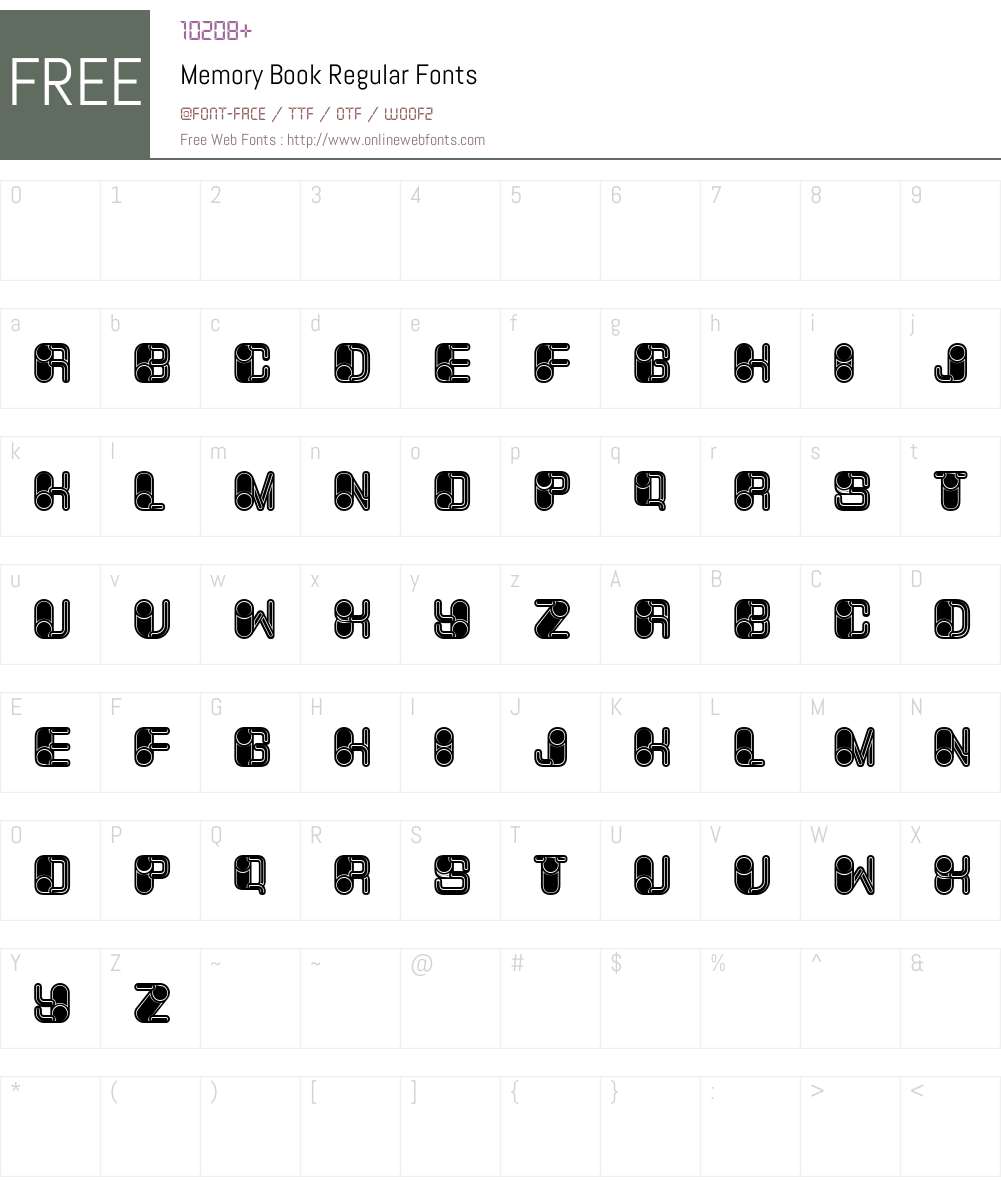 Memory Book Regular 1.000 Fonts Free Download - OnlineWebFonts.COM