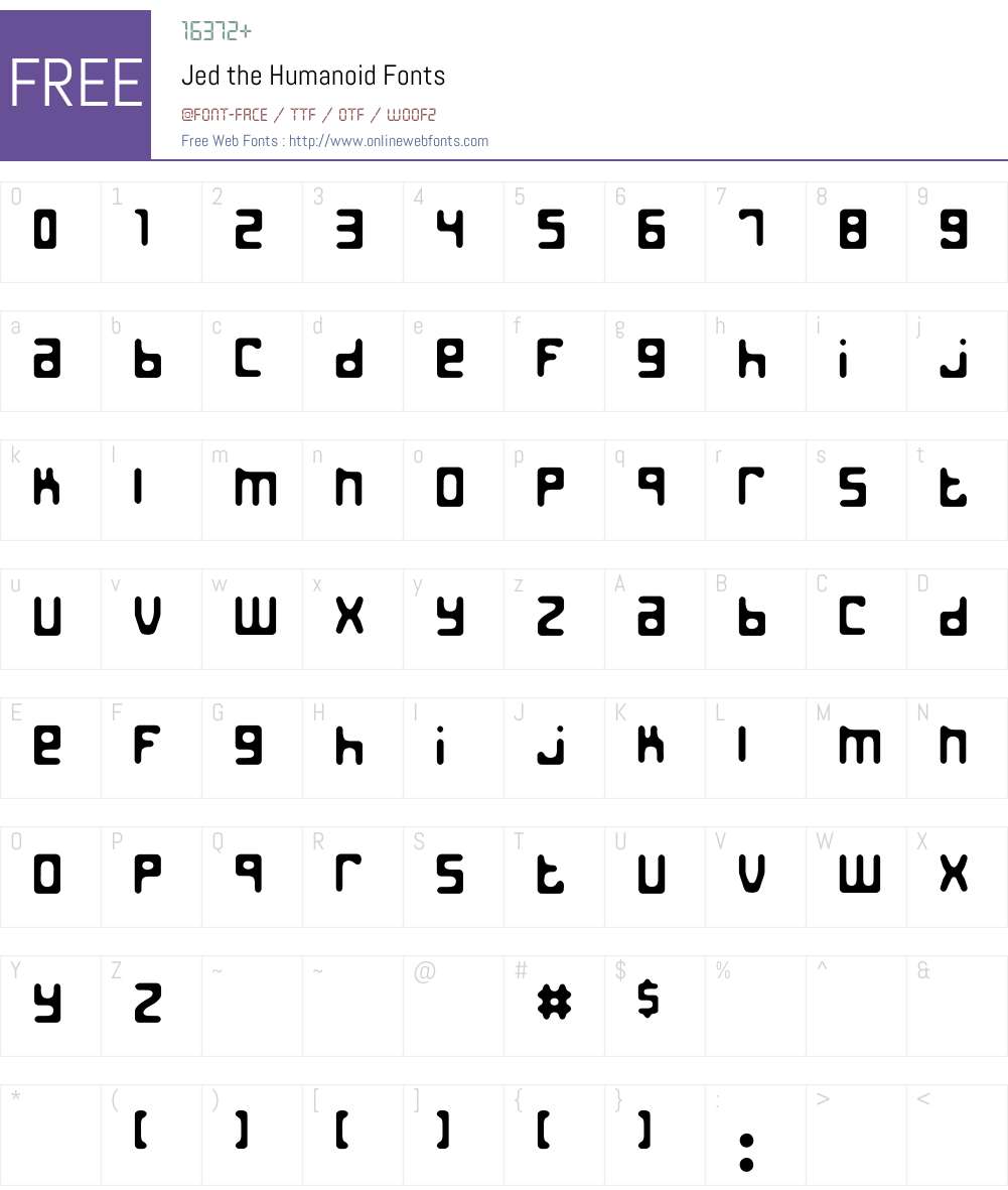 Jed the Humanoid 1 Fonts Free Download - OnlineWebFonts.COM