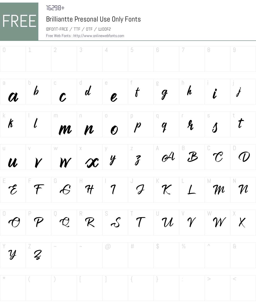 Brilliantte Presonal Use Only 1.00;January 13, 2019;FontCreator 11.0.0 ...