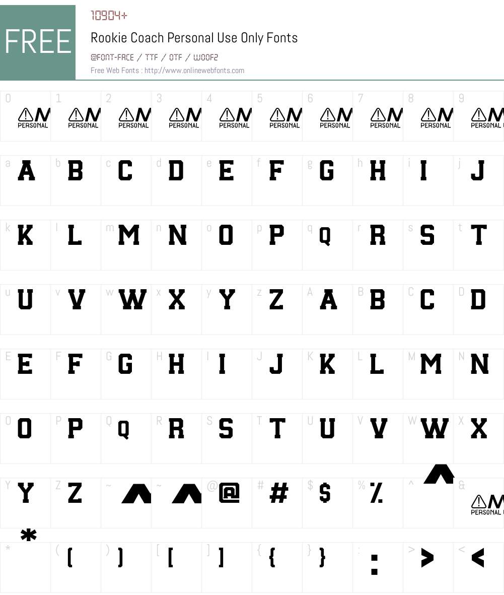Rookie Coach Personal Use Only 1.00;November 14, 2022;FontCreator 13.0 ...