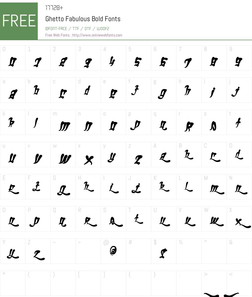 Ghetto Fabulous Bold 001.000 Fonts Free Download - OnlineWebFonts.COM