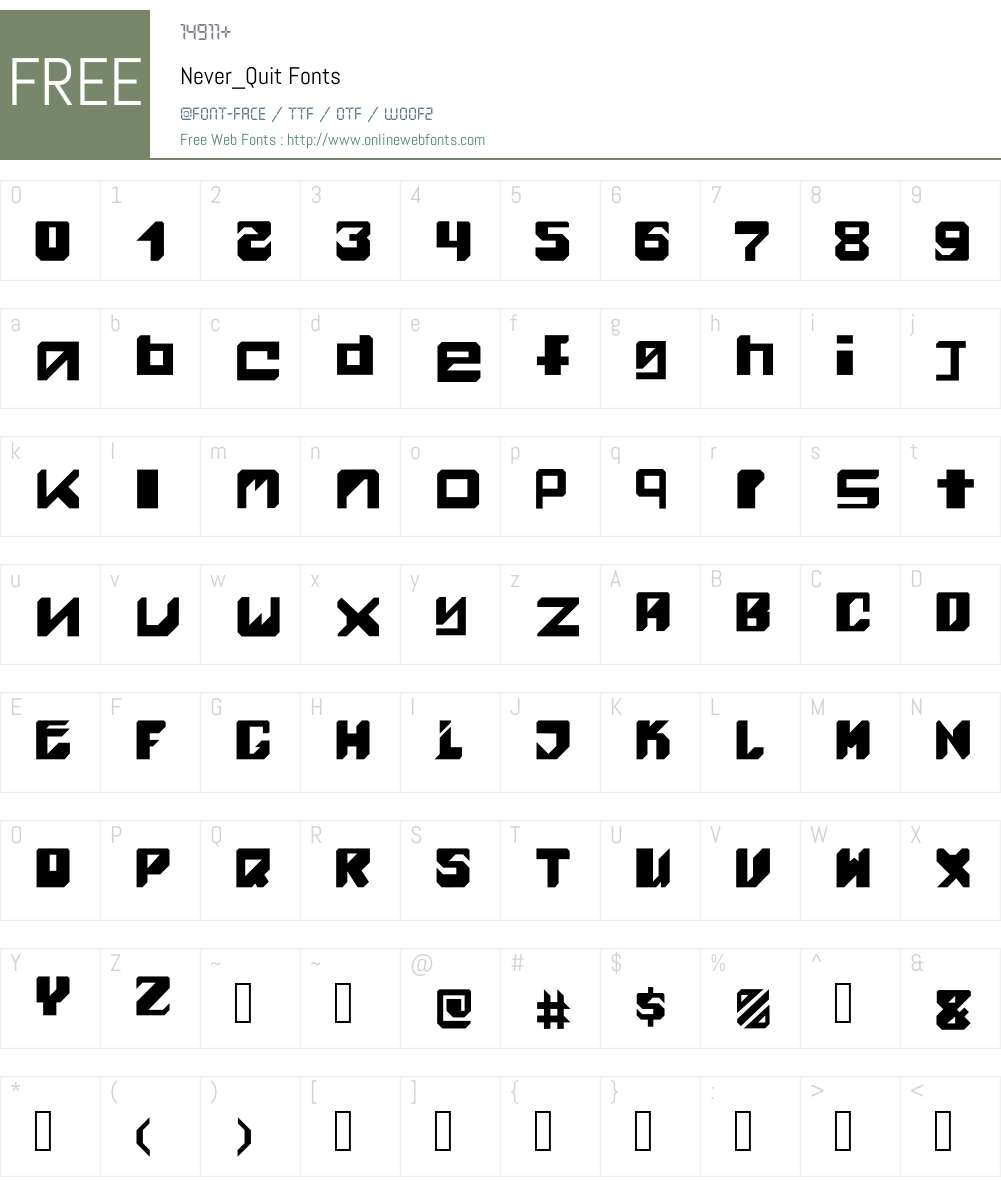 Never_Quit 001.000 Fonts Free Download - OnlineWebFonts.COM