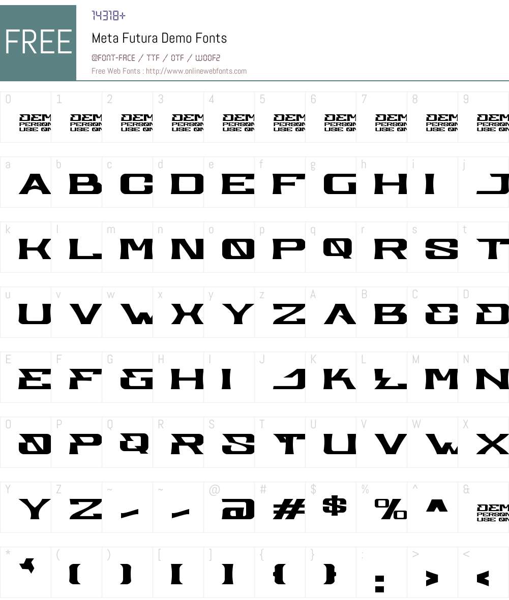 Meta Futura Demo 1.00;October 31, 2023;FontCreator 12.0.0.2539 64-bit Fonts Free Download ...