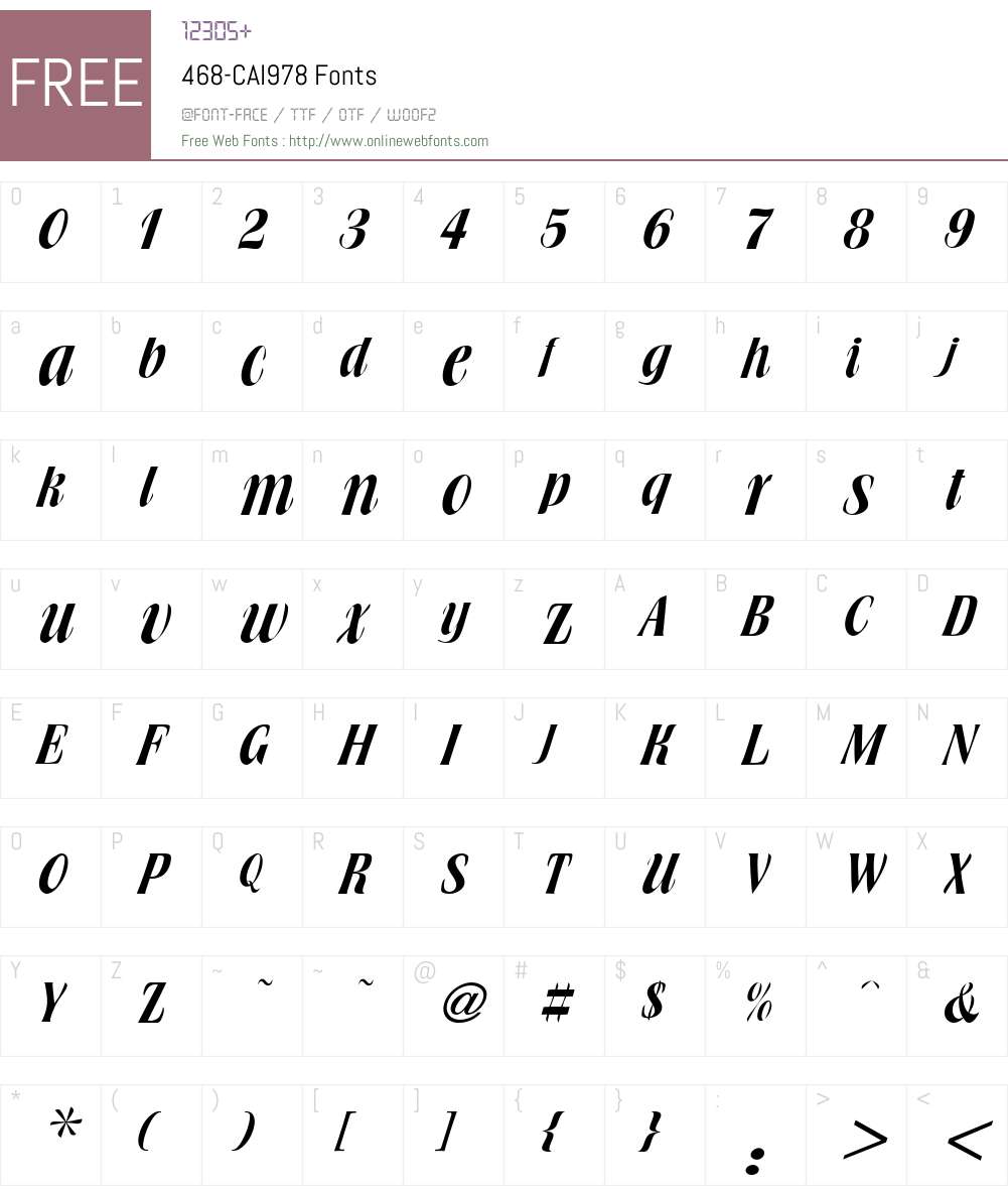 468-CAI978 1.00 January 1, 1904, initial release Fonts Free Download ...