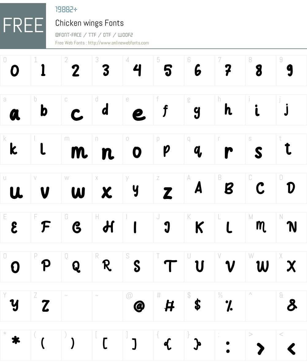 Chicken wings 1.00;March 15, 2021;FontCreator 11.5.0.2430 64-bit Fonts ...