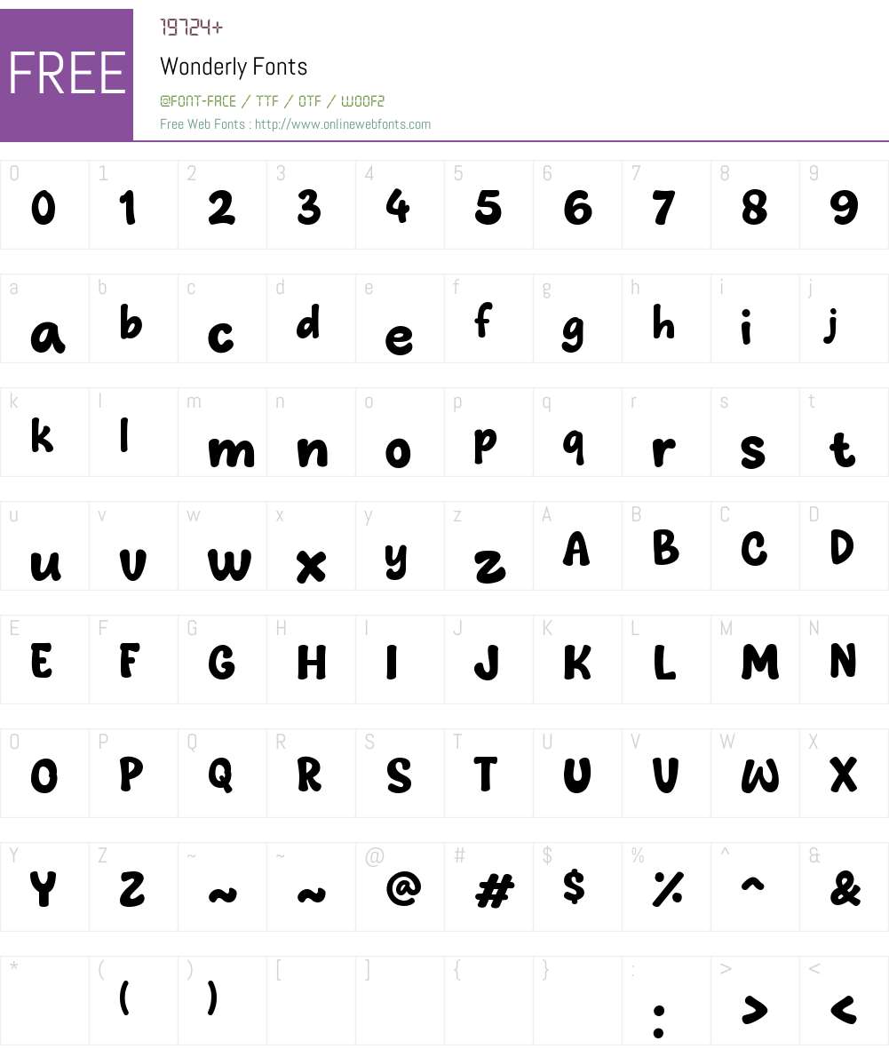 Wonderly 1.000 Fonts Free Download - OnlineWebFonts.COM