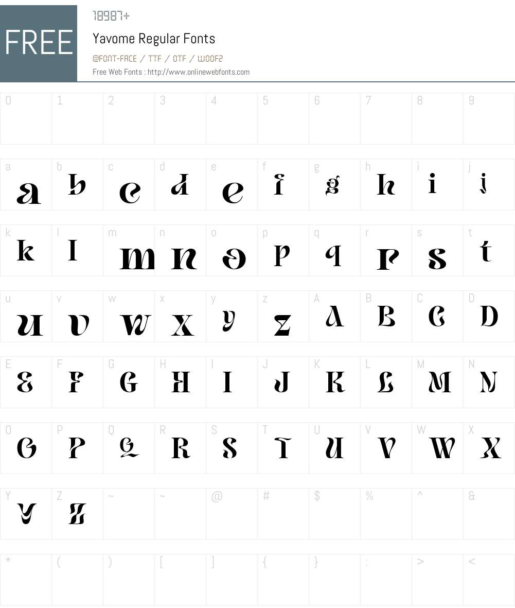 Yavome 1.000 Fonts Free Download - OnlineWebFonts.COM