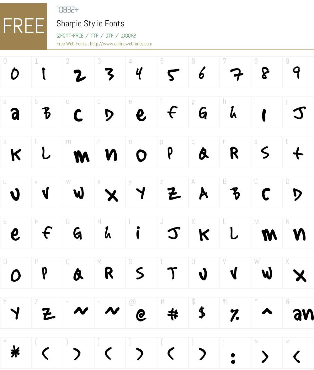 Sharpie Stylie Altsys Fontographer 4.0.2 7/13/97 Fonts Free Download ...