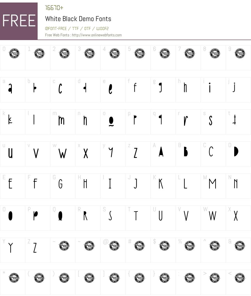 White Black Demo 1.006;Fontself Maker 3.5.7 Fonts Free Download ...