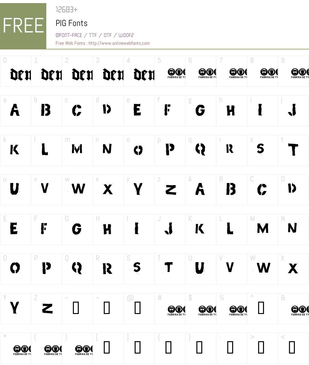 PIG 19/9/2006 Fonts Free Download - OnlineWebFonts.COM