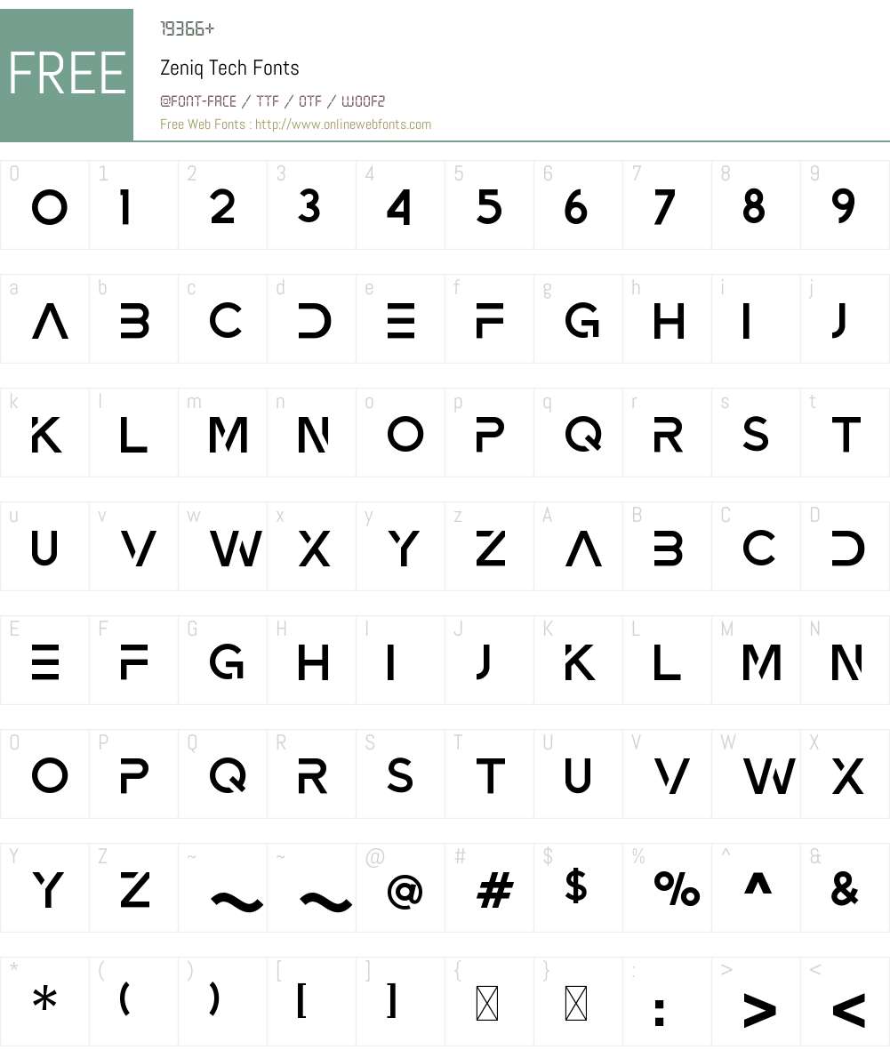 Zeniq Tech 1.006;Fontself Maker 3.4.0 Fonts Free Download ...