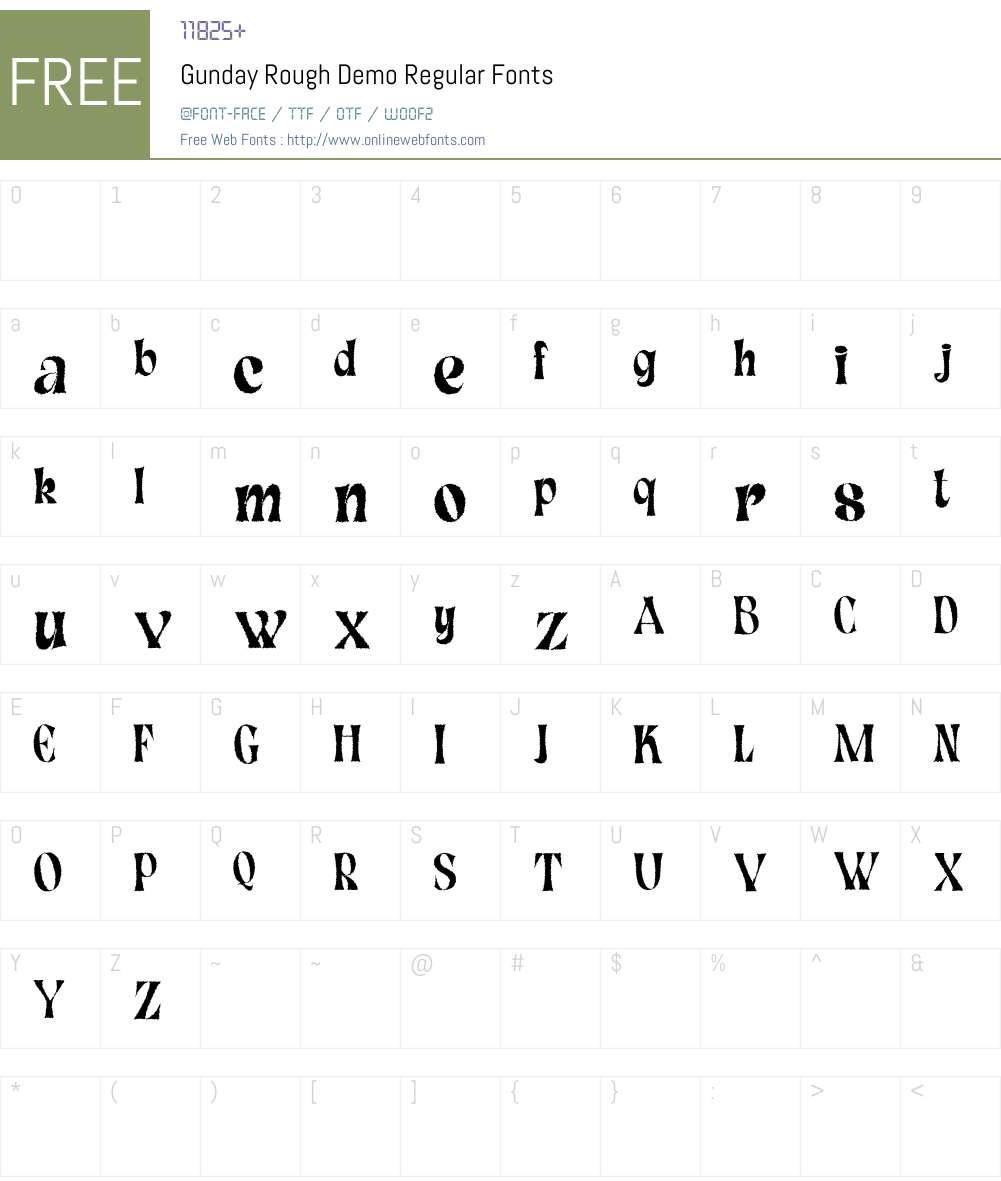 Gunday Rough Demo 1.000 Fonts Free Download - OnlineWebFonts.COM