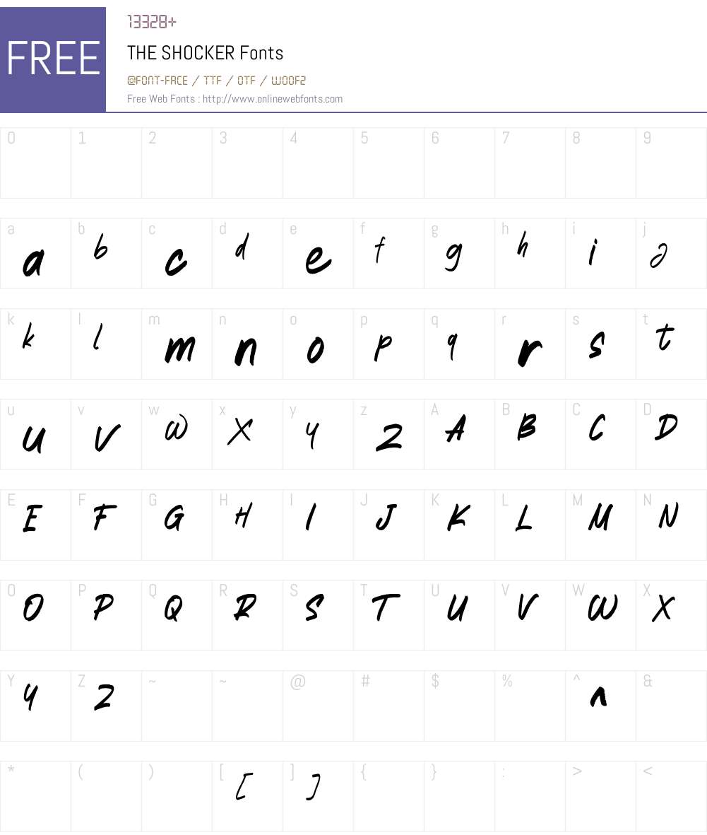 THE SHOCKER 1.00;November 14, 2020;FontCreator 13.0.0.2678 64-bit Fonts ...