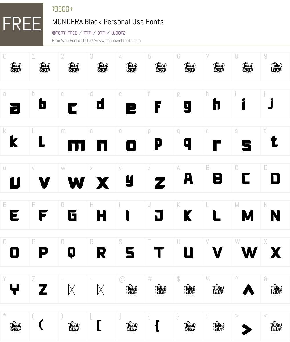 MONDERA Black Personal Use 1.008;Fontself Maker 3.5.7 Fonts Free ...