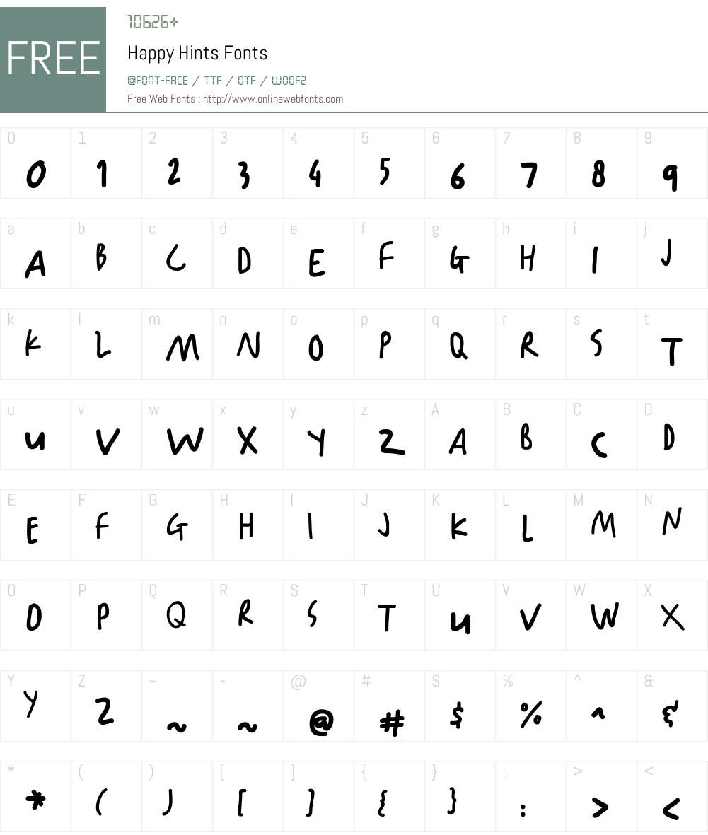 Happy Hints 1.002;Fontself Maker 3.5.1 Fonts Free Download - OnlineWebFonts.COM