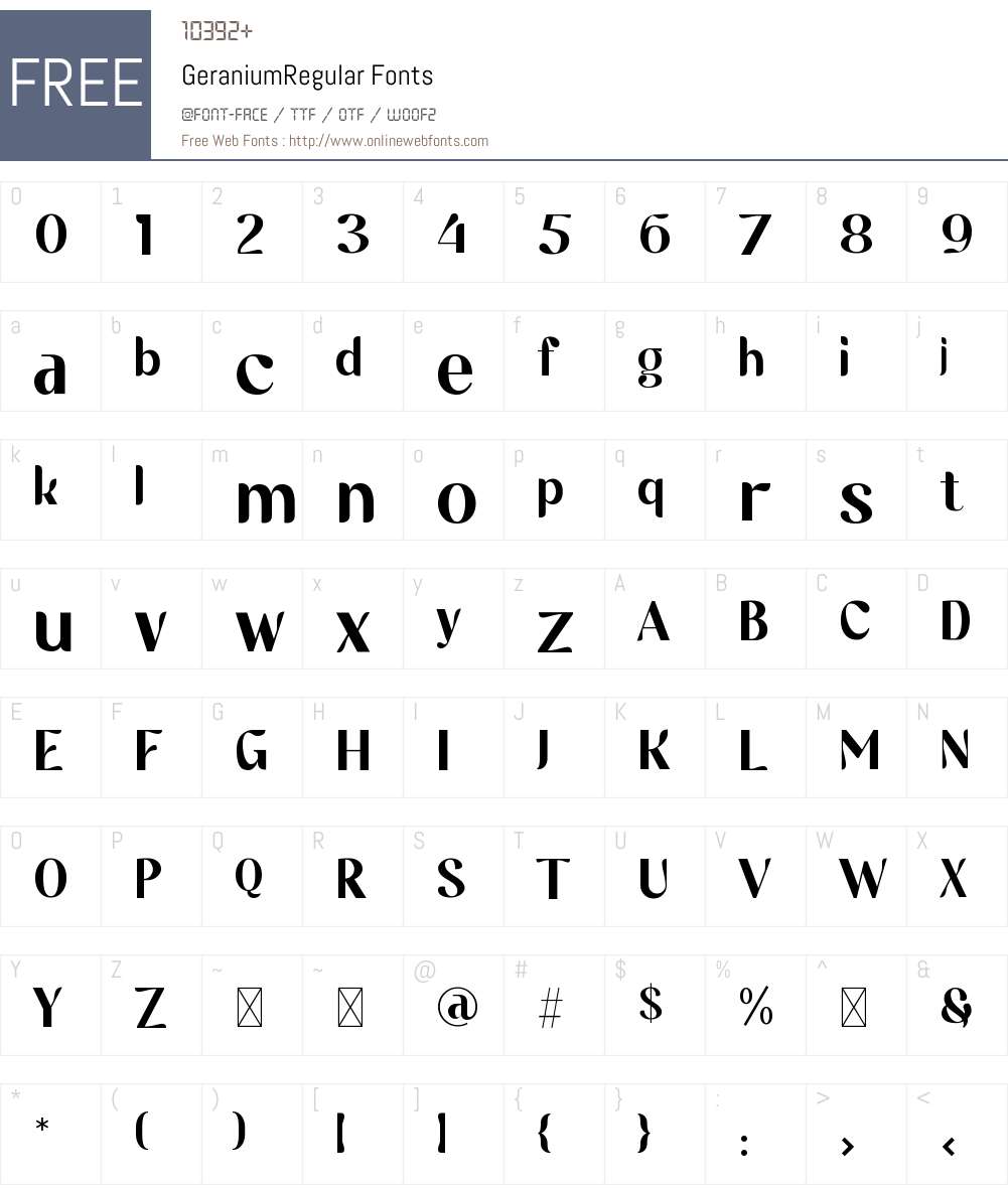 Geranium 1.001;Fontself Maker 3.5.7 Fonts Free Download - OnlineWebFonts.COM