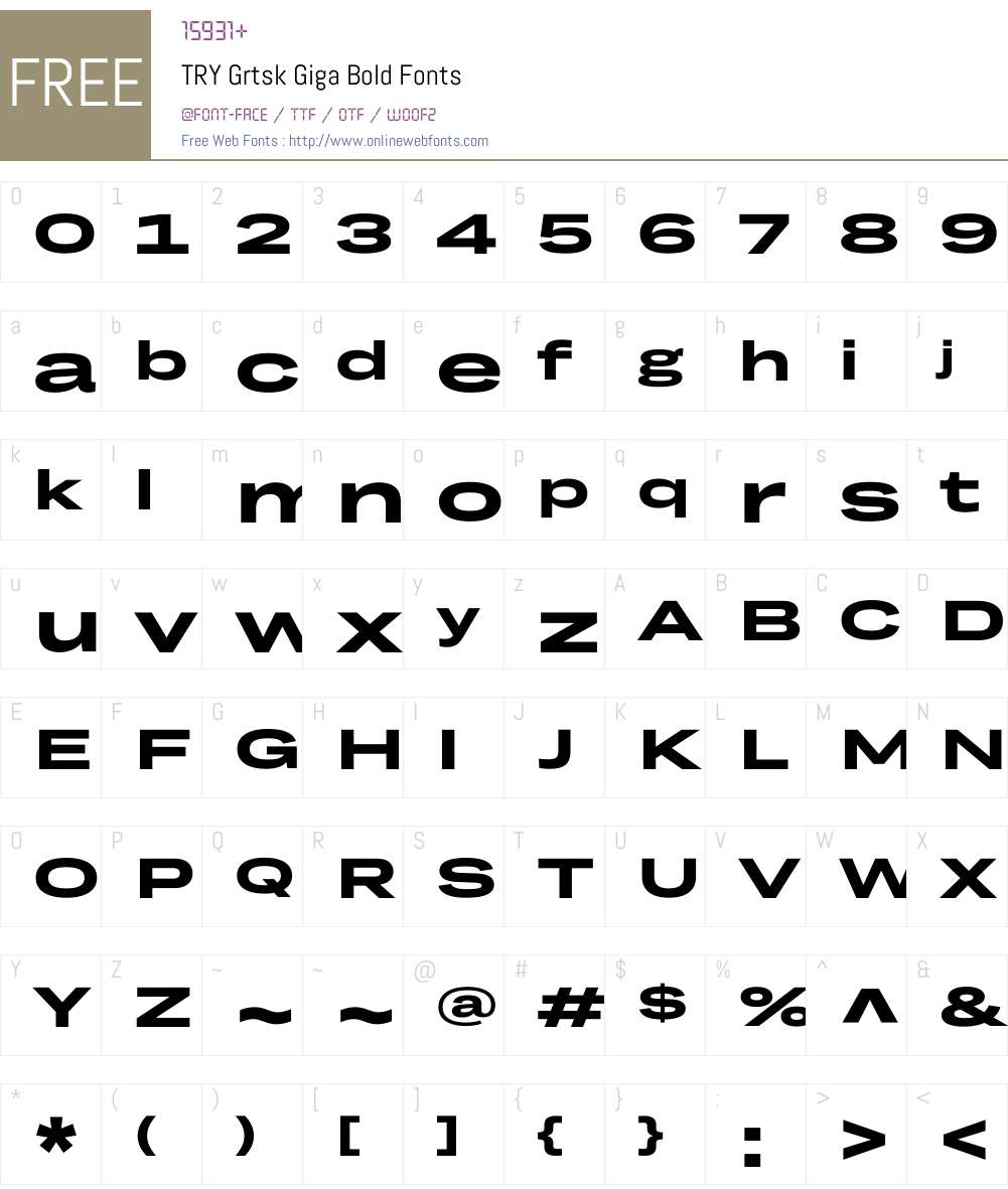 TRY Grtsk Giga 2.004 Fonts Free Download - OnlineWebFonts.COM