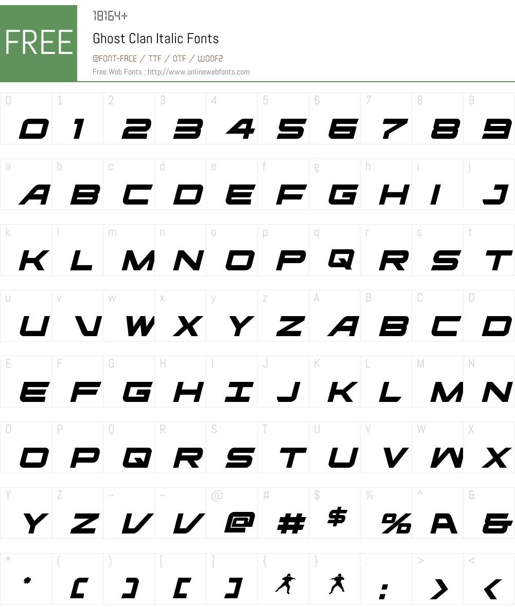 Ghost Clan Italic 1.1; 2015 Fonts Free Download - OnlineWebFonts.COM